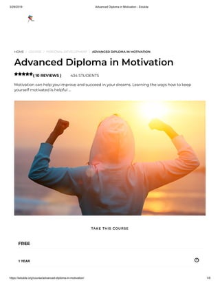 Advanced Diploma in Motivation - Edukite | PDF