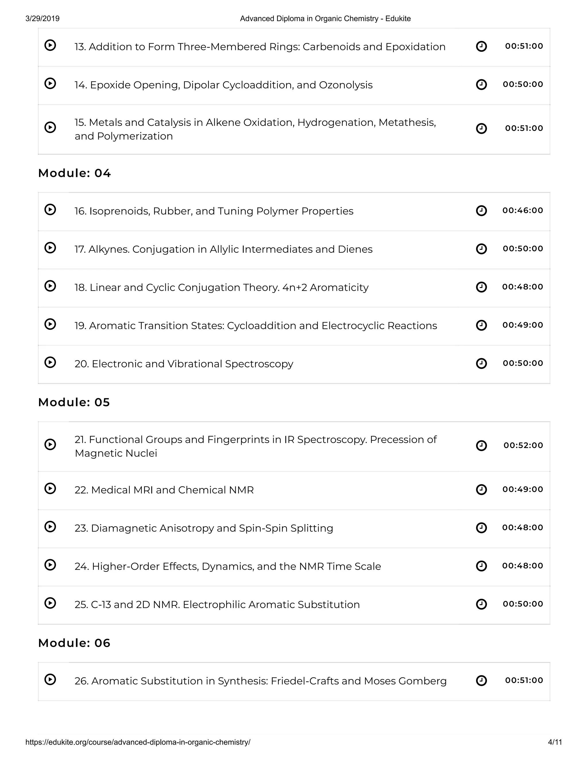 Advanced Diploma in Organic Chemistry - Edukite | PDF