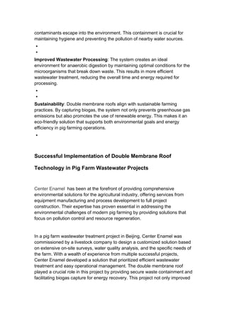 Advanced Double Membrane Roof For Efficient Pig Farm Wastewater ...