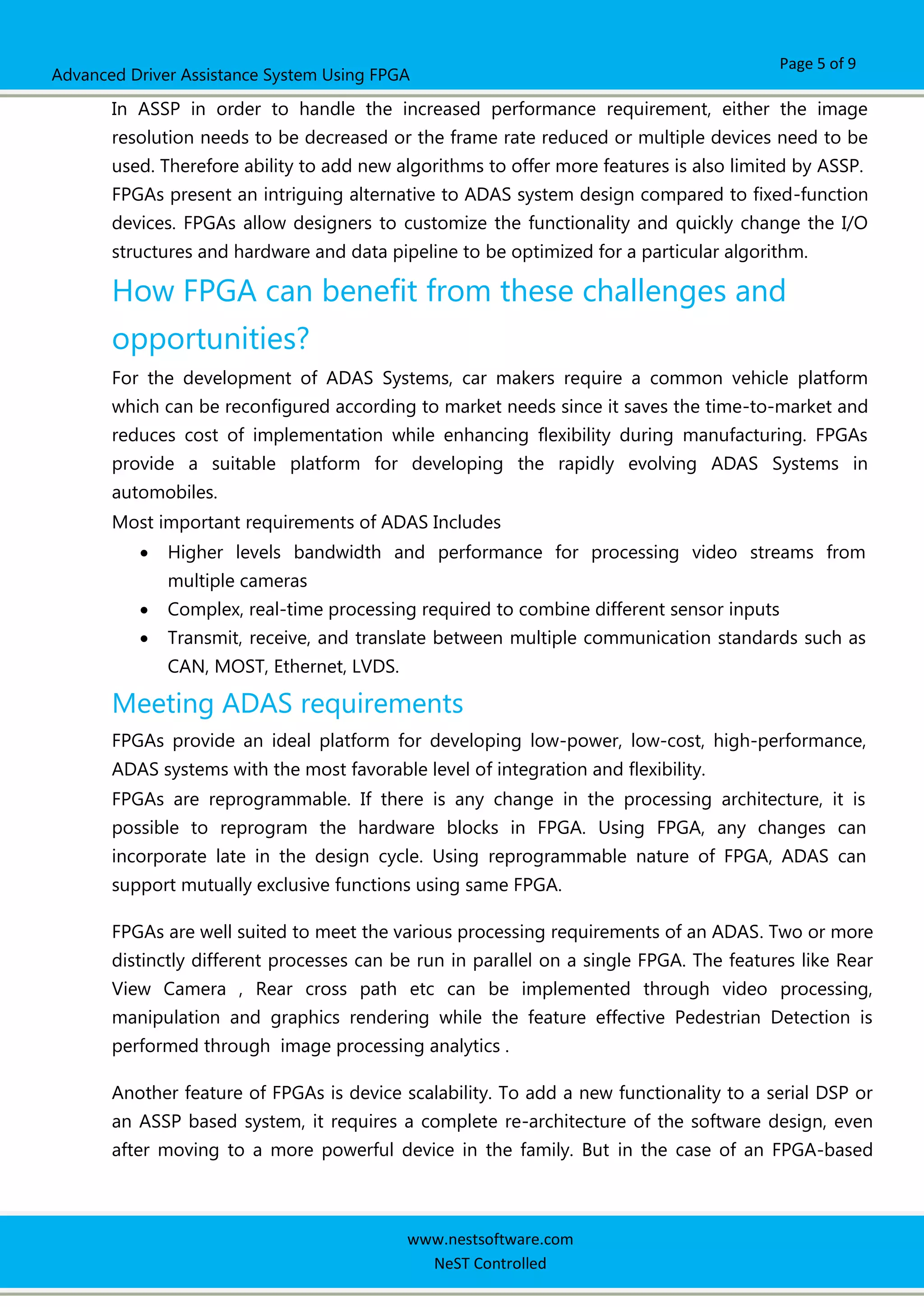 Advanced Driver Assistance System using FPGA | PDF