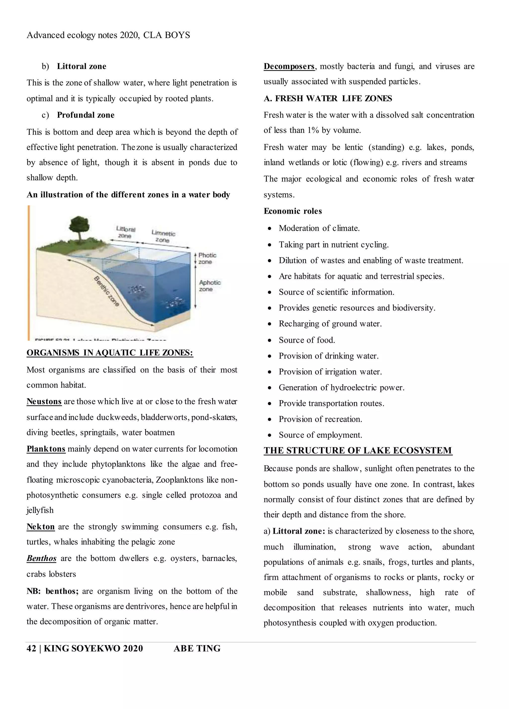 Advanced ecology notes 2020, | DOCX | Geography | Science