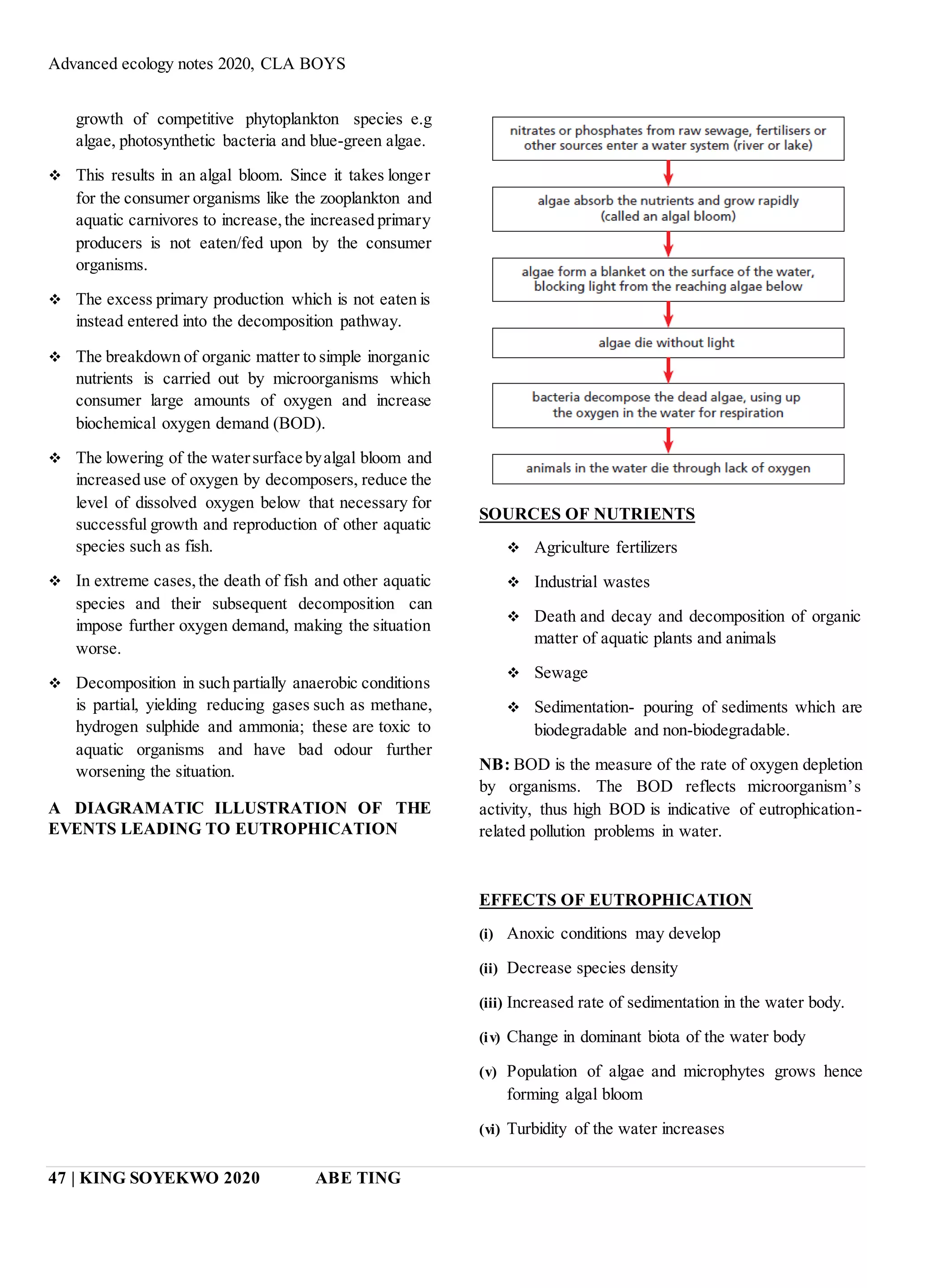 Advanced ecology notes 2020, | PDF