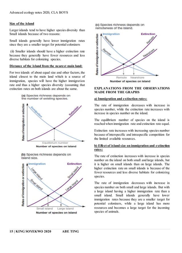 Advanced ecology notes 2020, | DOCX | Geography | Science