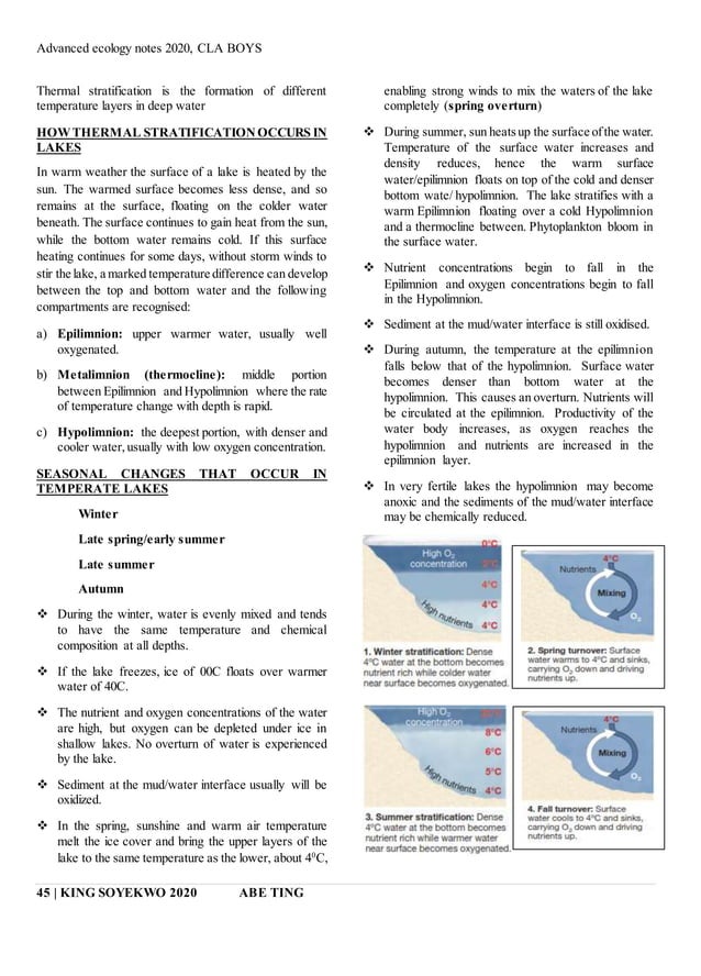 Advanced ecology notes 2020, | PDF