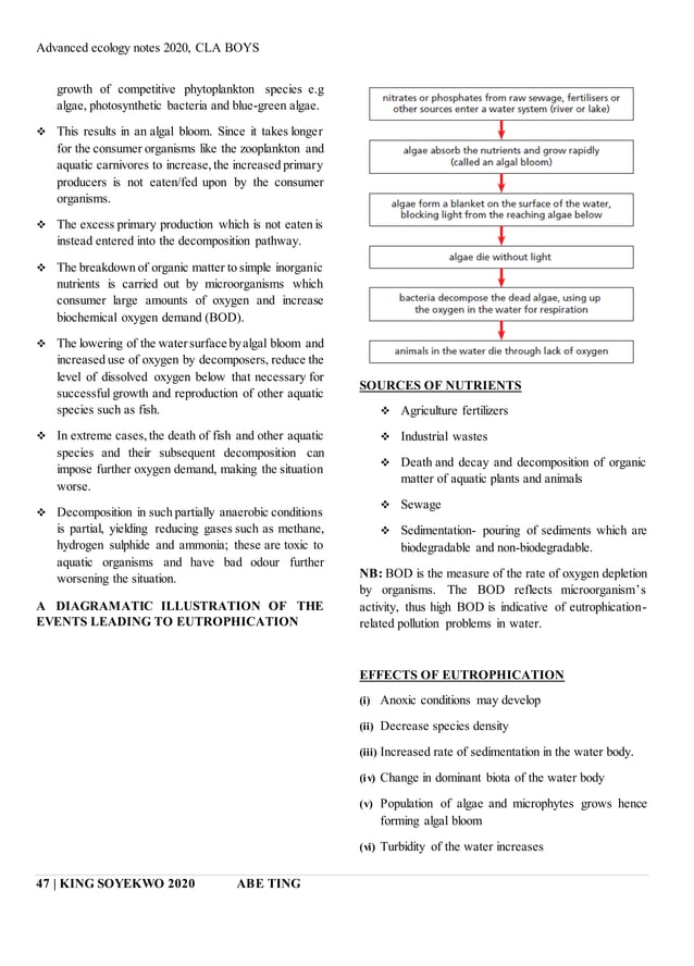 Advanced ecology notes 2020, | PDF