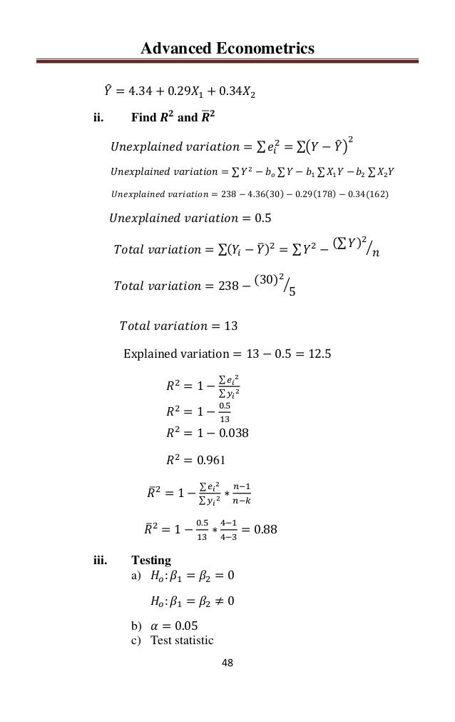 Advanced Econometrics by Sajid Ali Khan Rawalakot: 0334-5439066