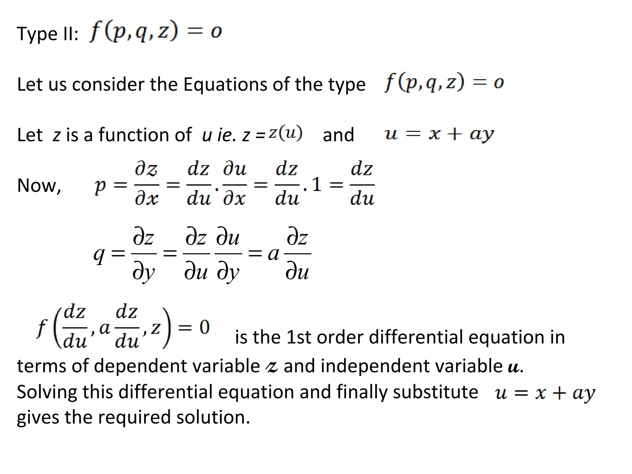 First Order Non Linear Partial Differential Equation And Its Applications Ppt
