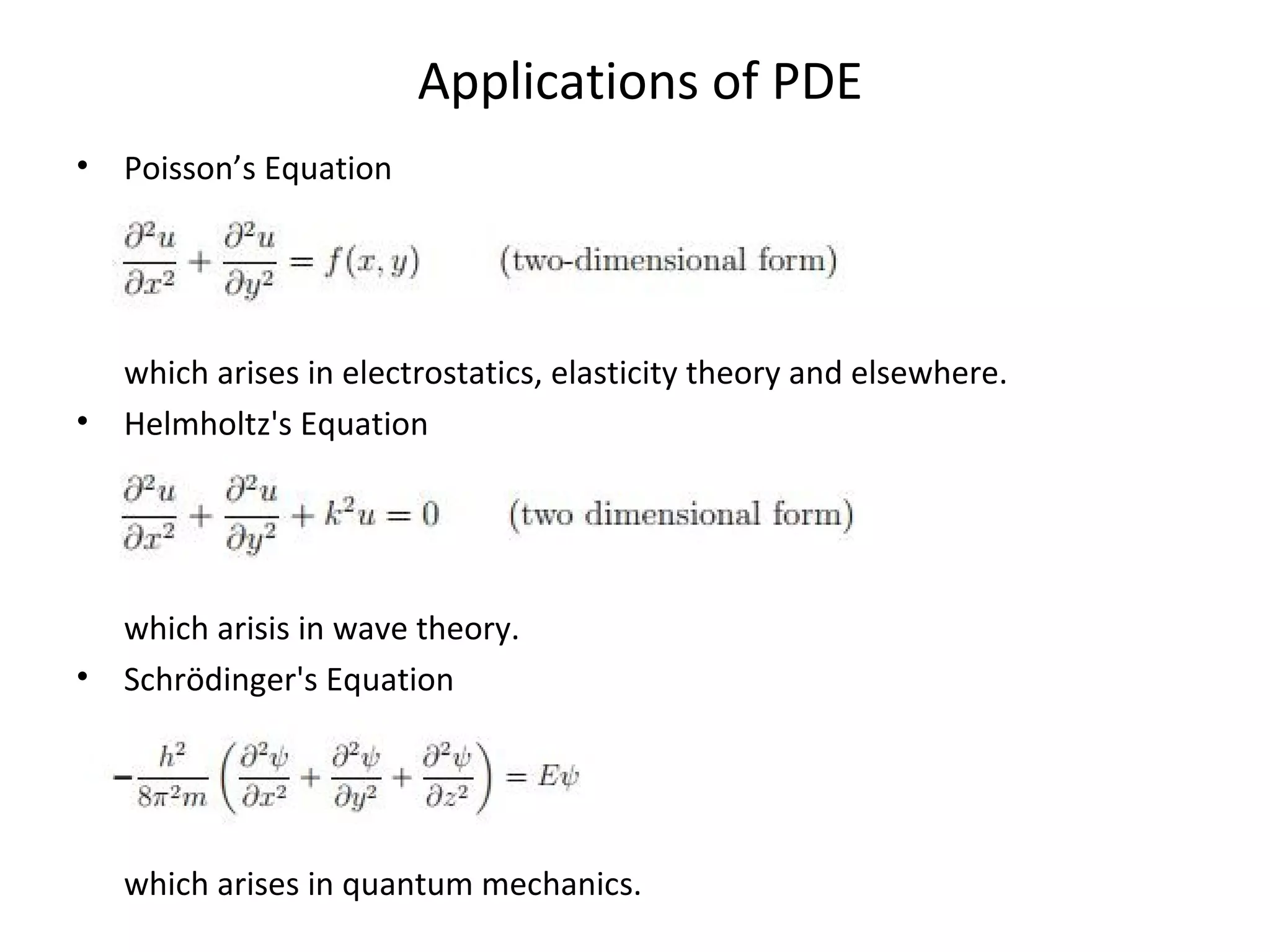 First Order Non Linear Partial Differential Equation And Its Applications Ppt