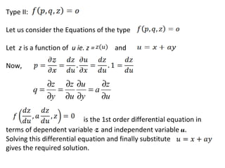 First order non-linear partial differential equation & its applications | PPT