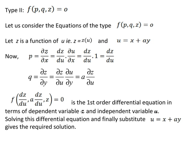 First order non-linear partial differential equation & its applications | PPT