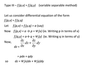 First order non-linear partial differential equation & its applications | PPT