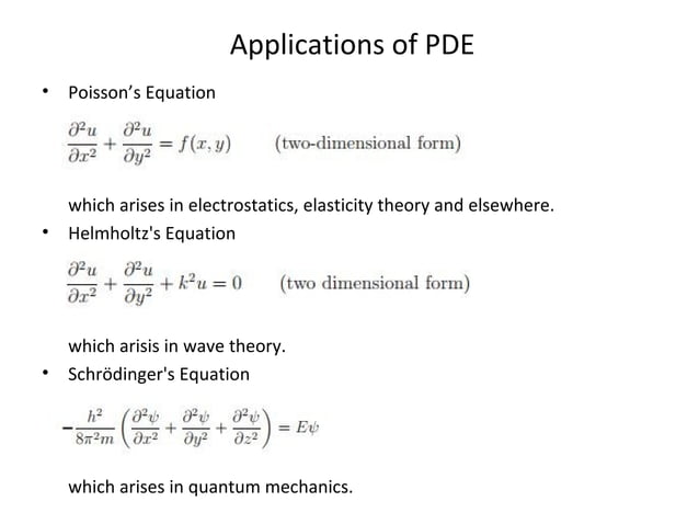 First Order Non Linear Partial Differential Equation And Its Applications Ppt