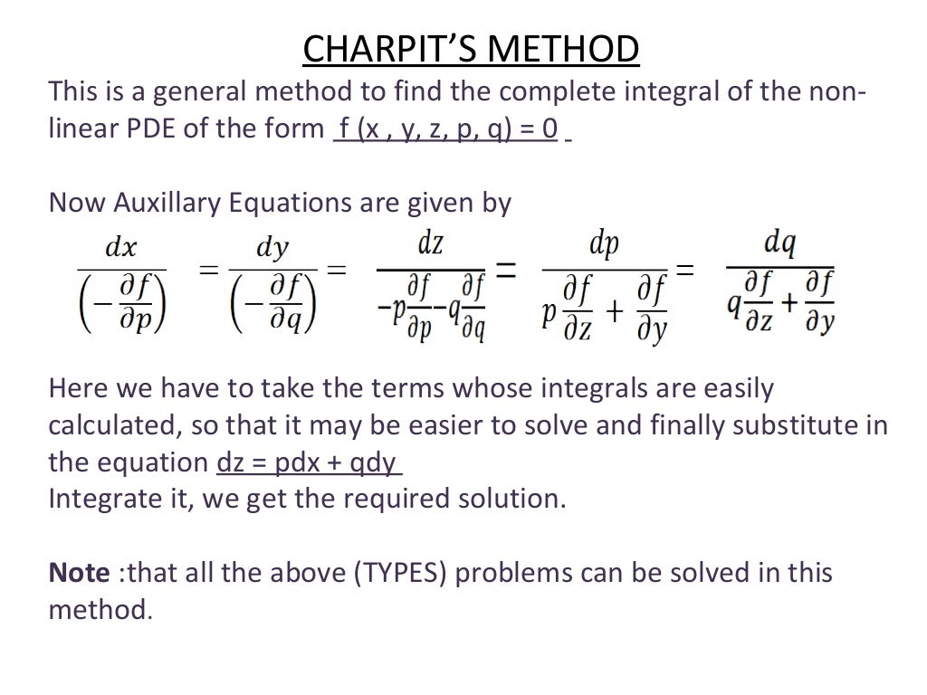 First Order Non linear Partial Differential Equation Its Applicatio 