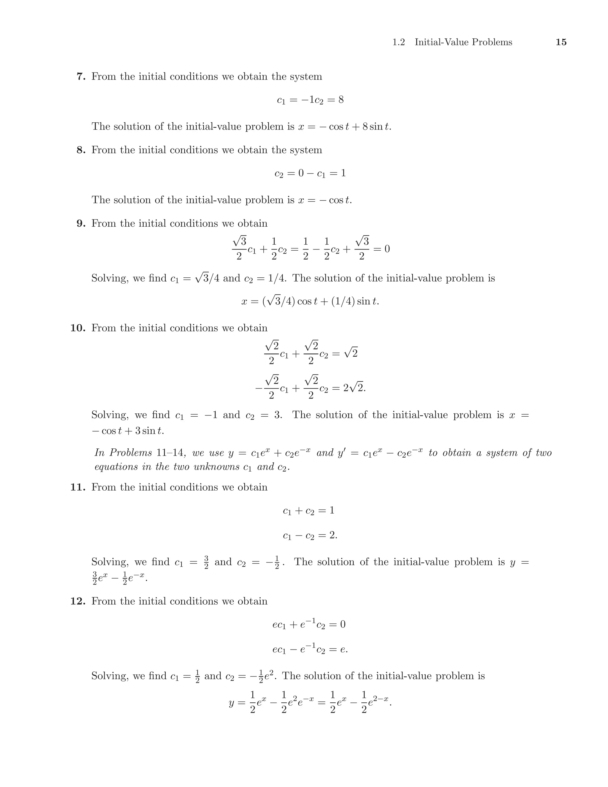 Answers to Problems for Advanced Engineering Mathematics, 7th Edition by Dennis Zill | PDF