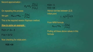 Newton Raphson Method in numerical methods of advanced engineering mathematics | PPT