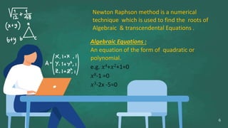 Newton Raphson Method in numerical methods of advanced engineering mathematics | PPT