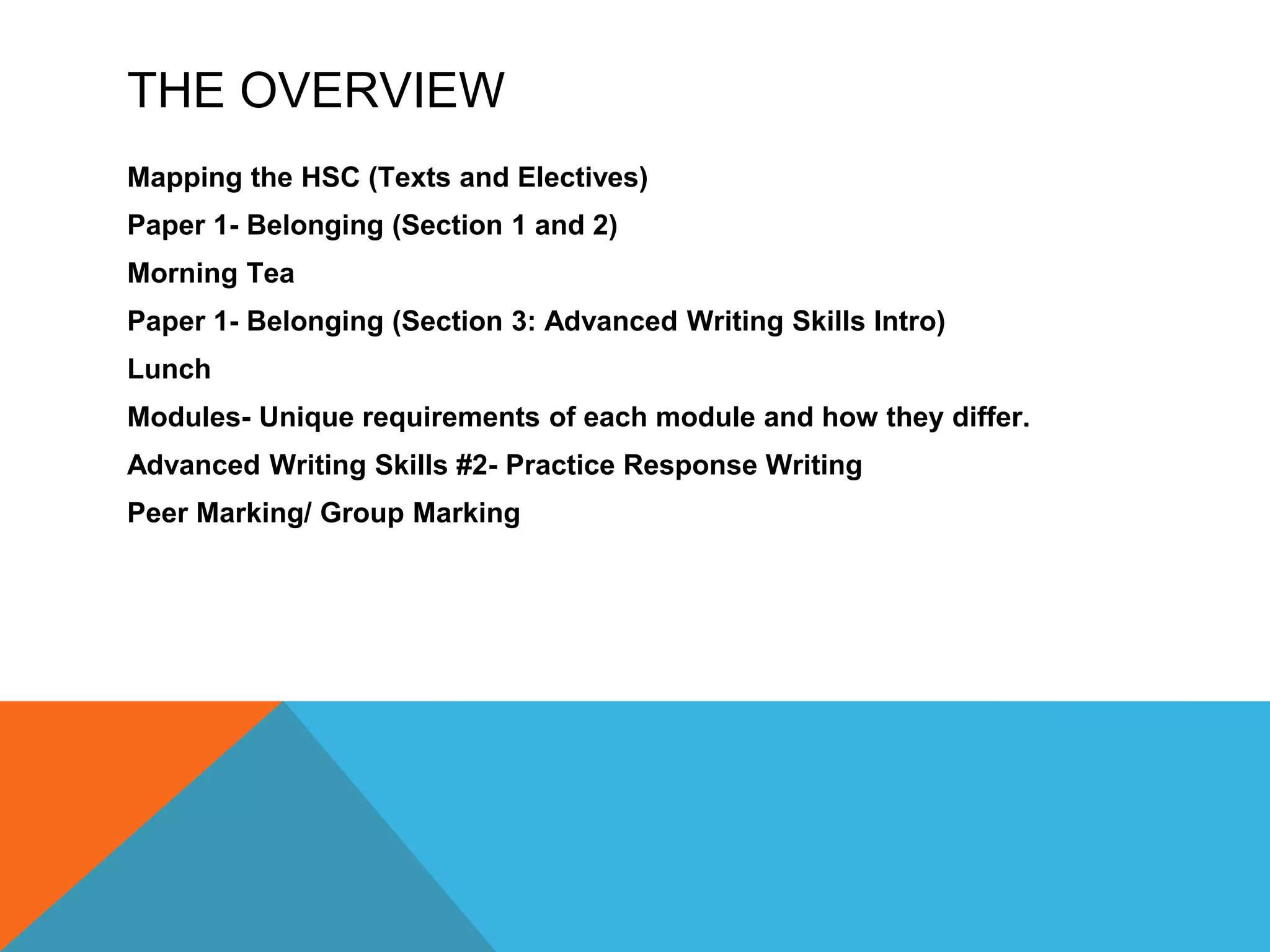 HSC Advanced English Overview- Paper 1 and 2 | PPTX