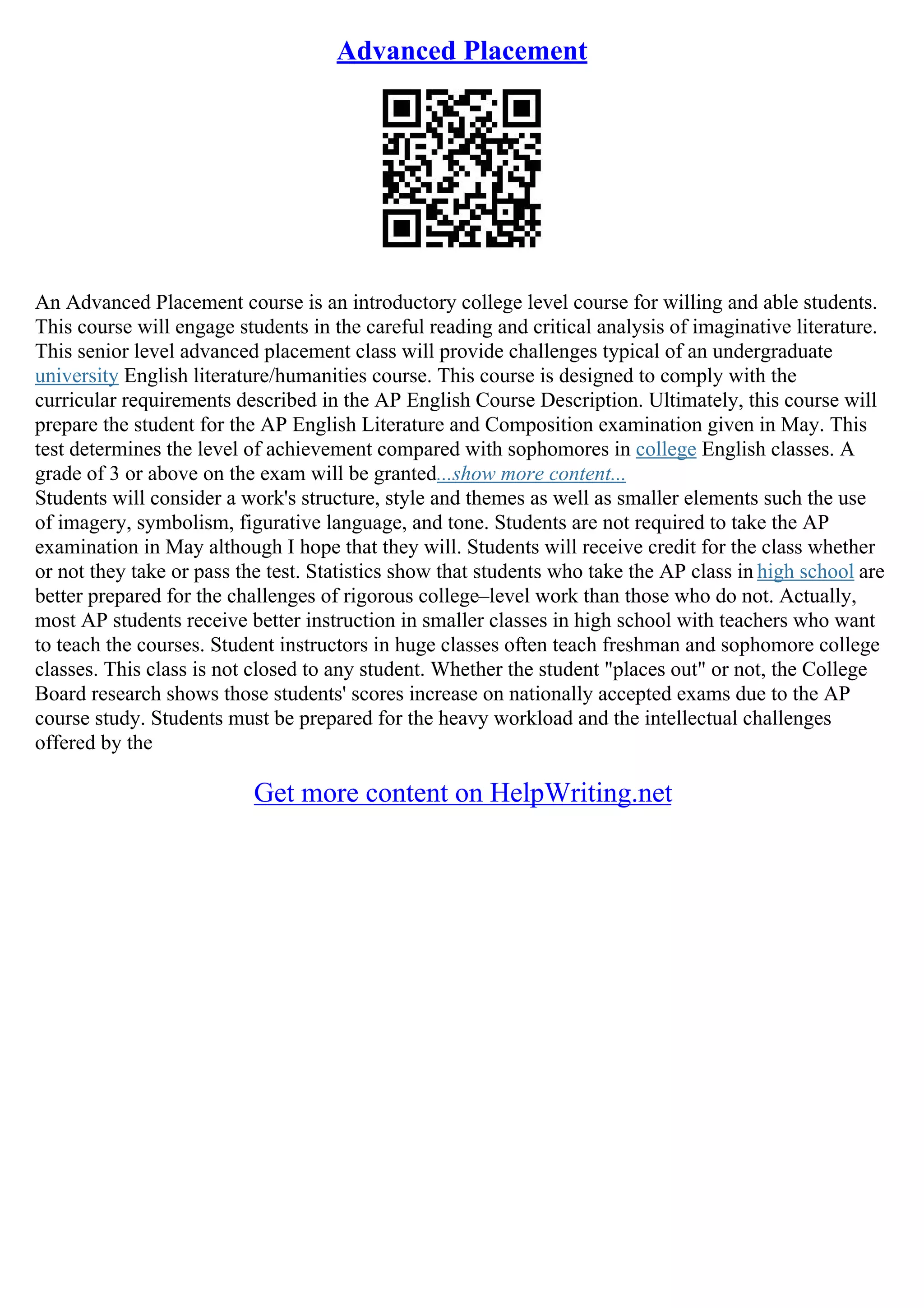 Advanced Essay | PDF