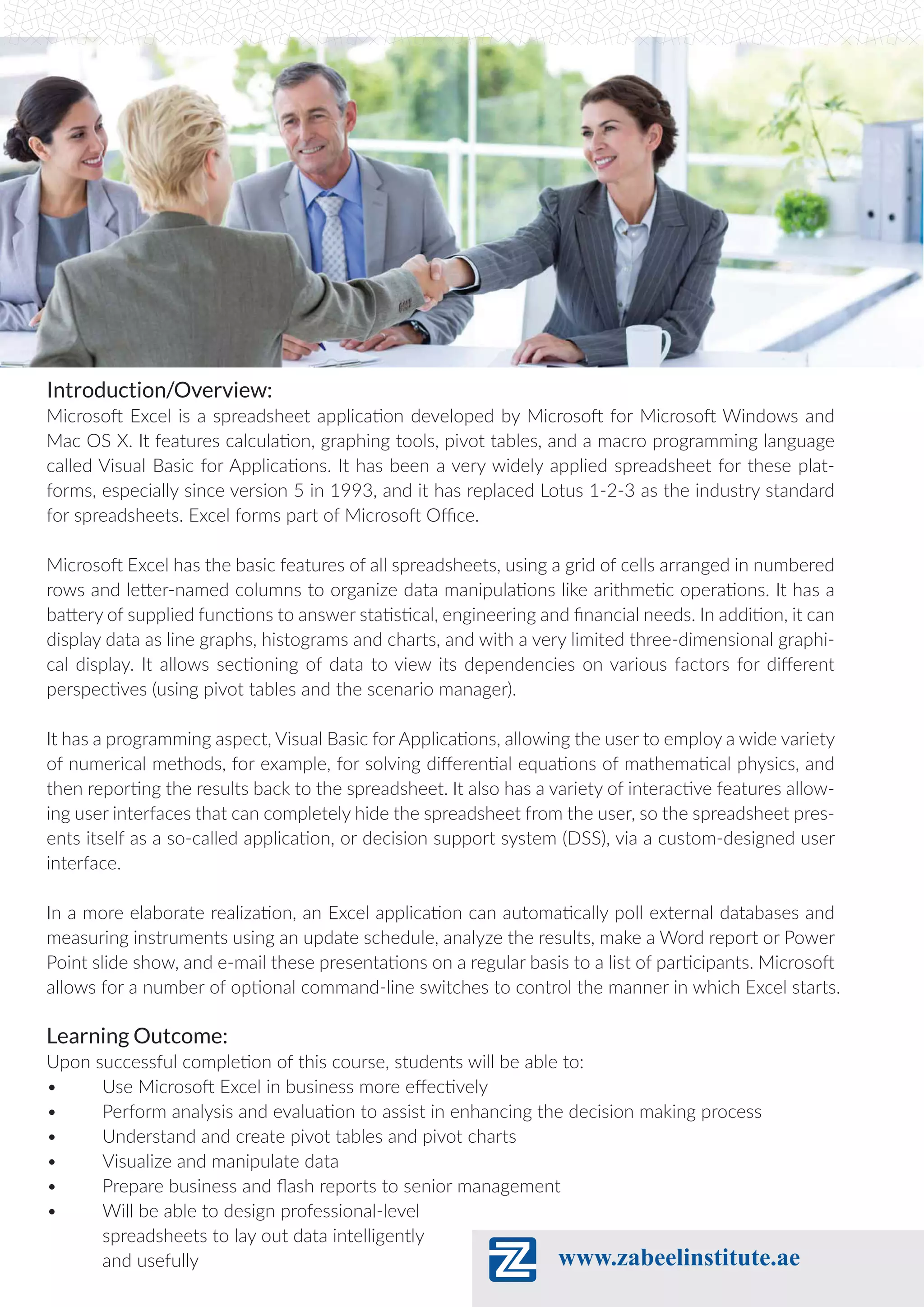 Advanced excel brochure | PDF
