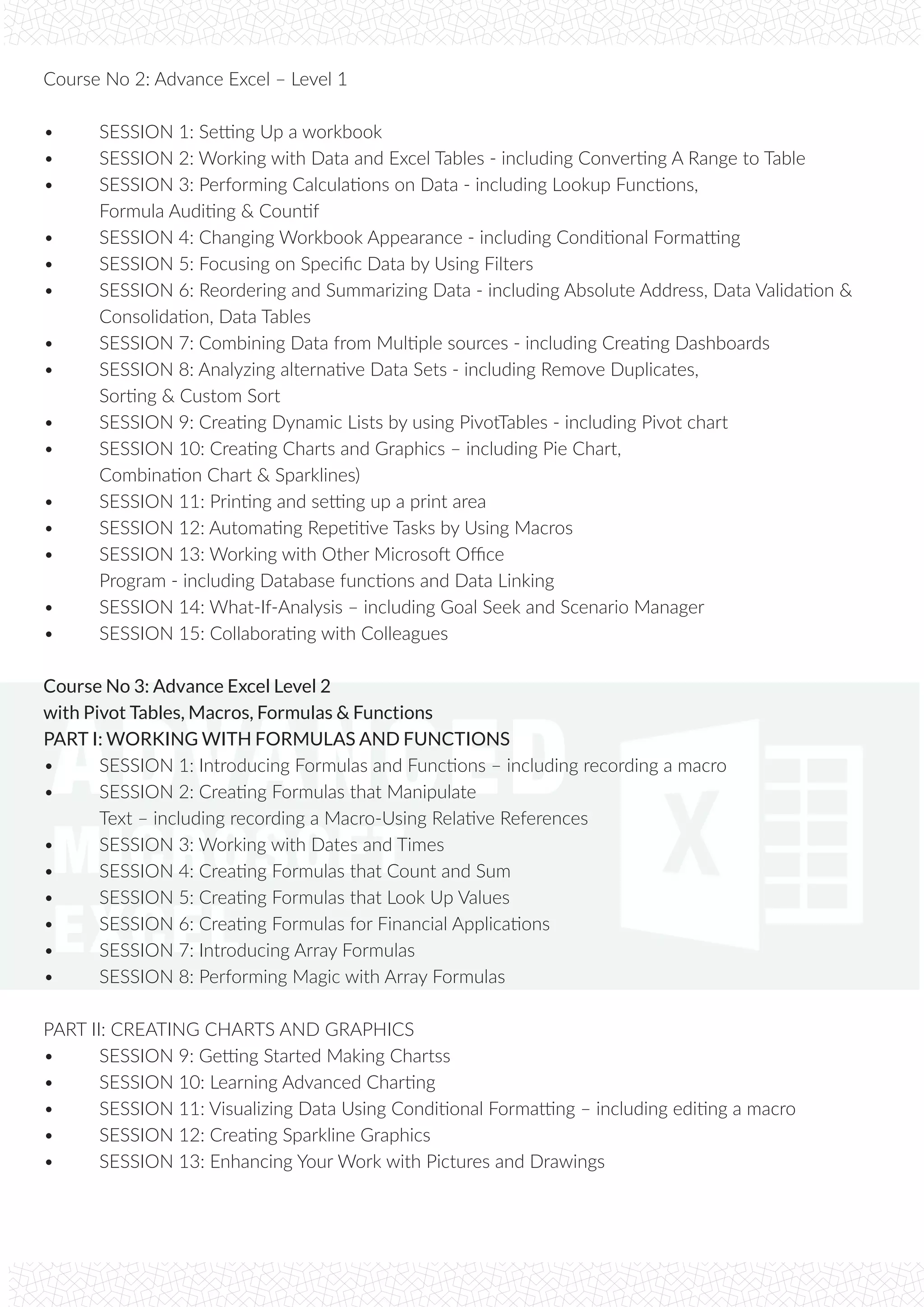 Advanced excel brochure | PDF