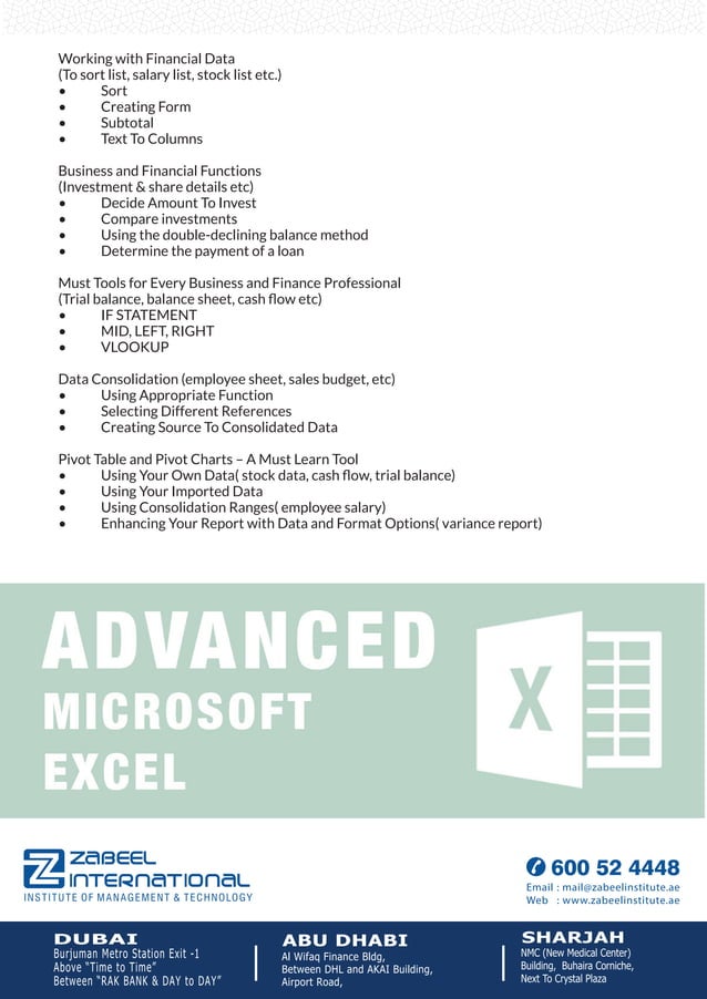 Advanced excel brochure | PDF