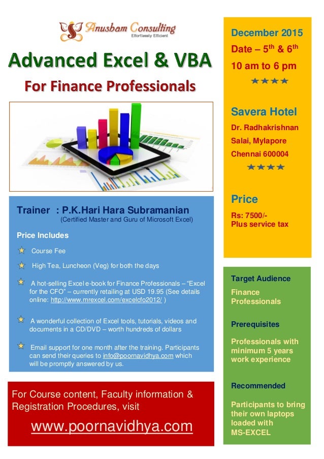 Advanced Excel And Vba Chennai