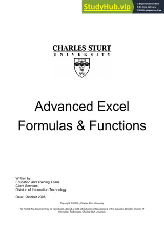 Advanced Excel Formulas And Functions Kd | PDF