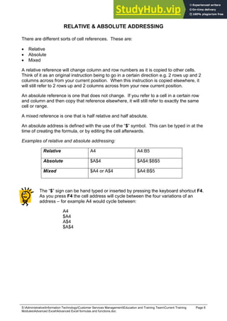 Advanced Excel Formulas And Functions Kd | PDF