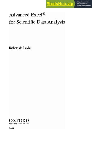 Advanced Excel For Scientific Data Analysis | PDF