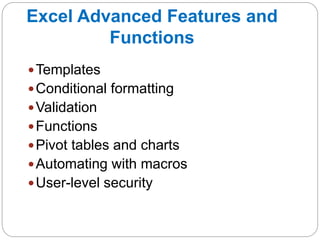 Advanced features of ms office packages 1 | PPT