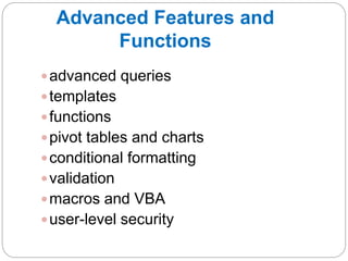 Advanced features of ms office packages 1 | PPT