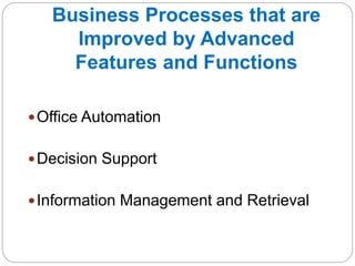 Advanced features of ms office packages 2 | PPTX | Databases | Computer ...
