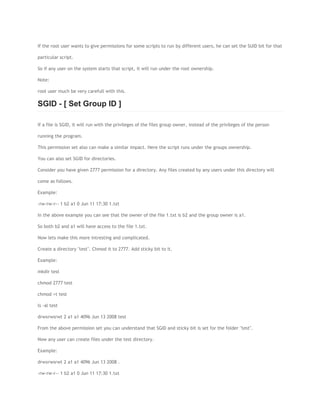 Advanced file permissions in linux | DOCX