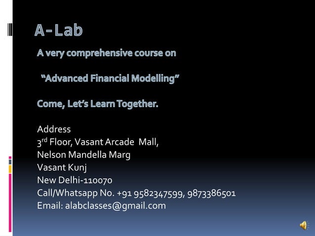 Advanced financial modelling | PPTX