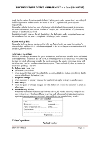 Advanced front office management | PDF