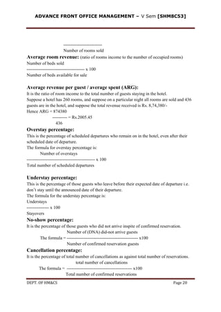 Advanced front office management | PDF