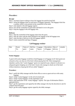 Advanced front office management | PDF