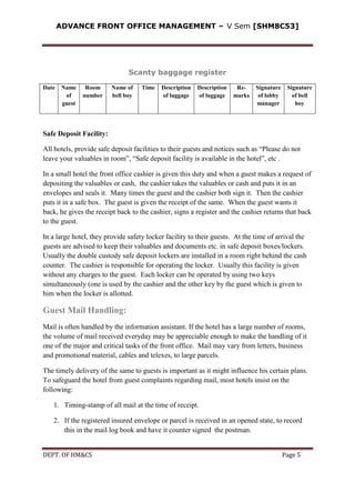 Advanced front office management | PDF