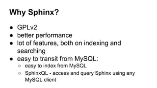 Advanced fulltext search with Sphinx | PDF