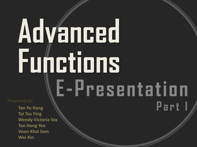 Advanced functions part i | PPT
