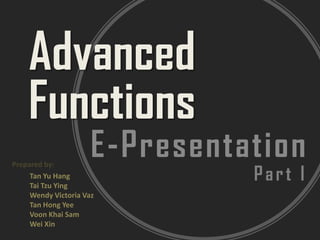 Advanced functions part i | PPTX