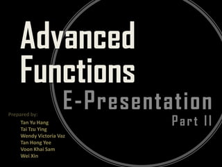 Advanced functions part ii | PPT