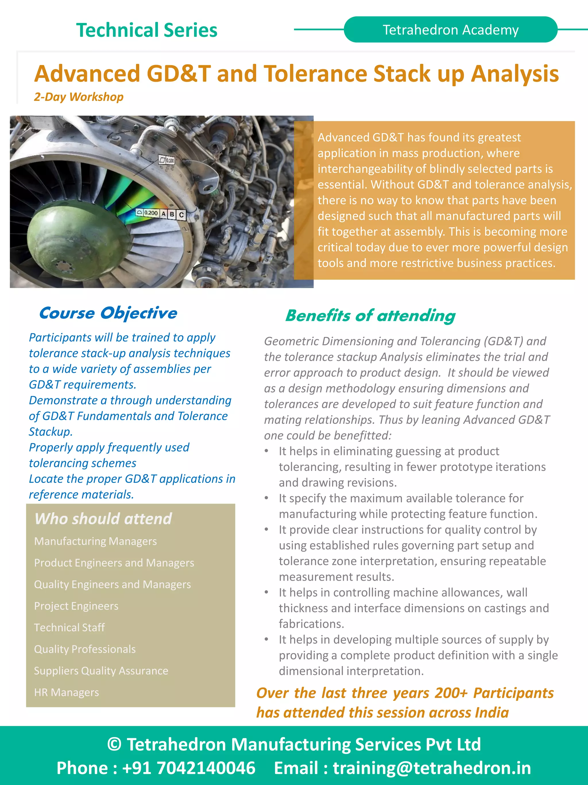 Advanced GD&T and Tolerance Stack up Analysis Workshop by Tetrahedron | PDF