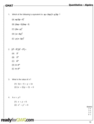 Advanced gmat mathquestions-version2 | PDF