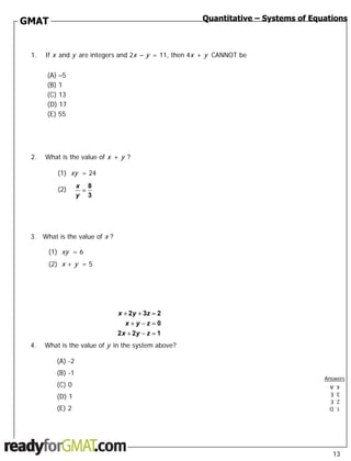 Advanced gmat mathquestions-version2 | PDF