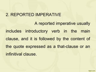 Advanced grammar reported speech - imperative | PPT