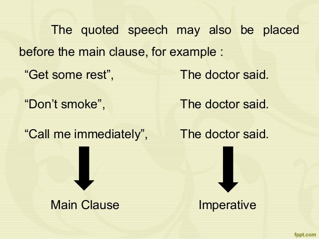 Advanced grammar reported speech - imperative