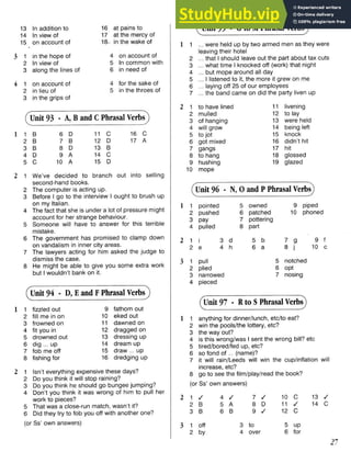 Advanced Grammar And Vocabulary - Key | PDF