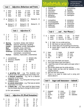 Advanced Grammar And Vocabulary - Key | PDF