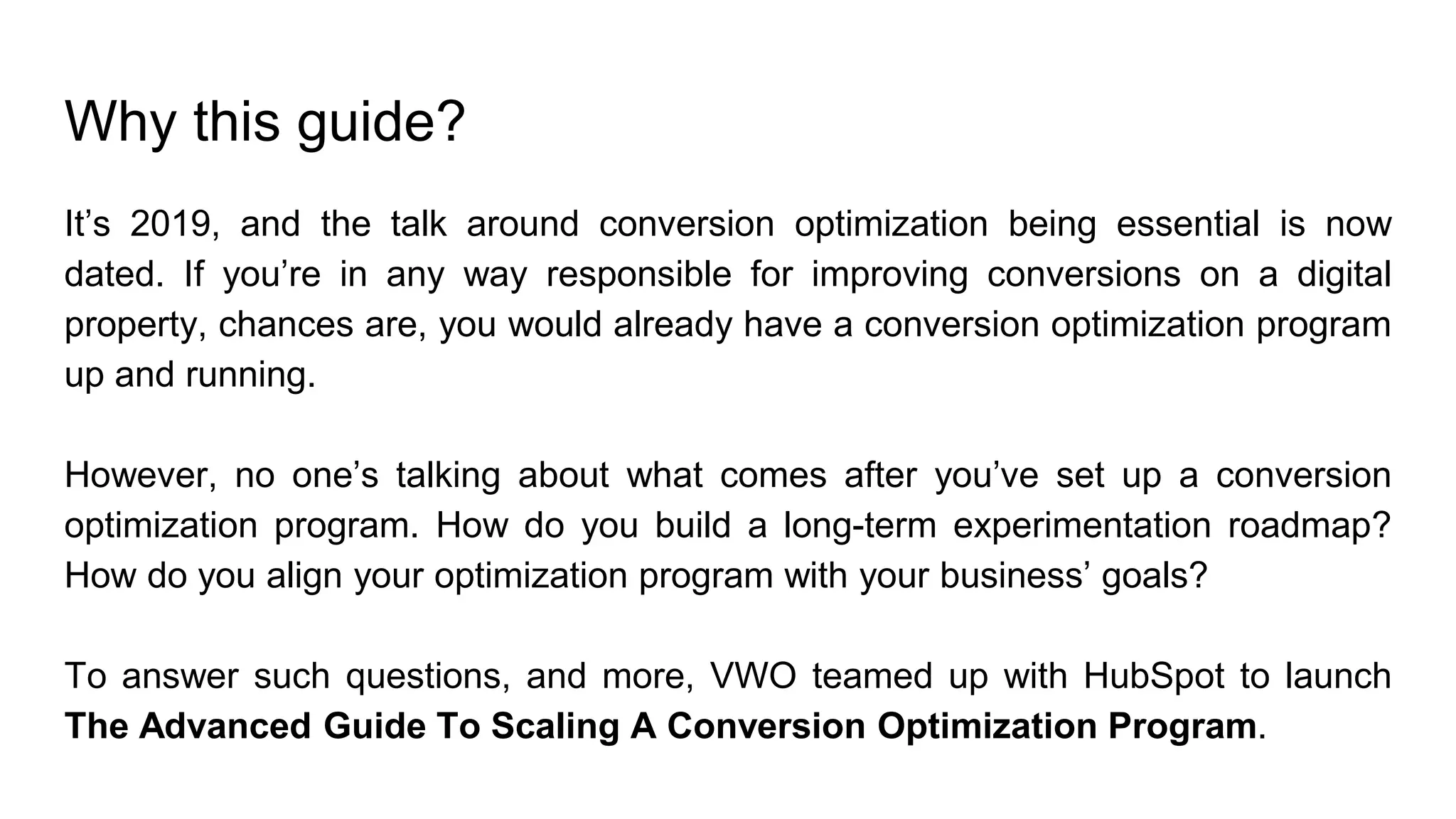 Advanced Guide To Scaling Conversion Optimization Program Pptx Technology And Computing